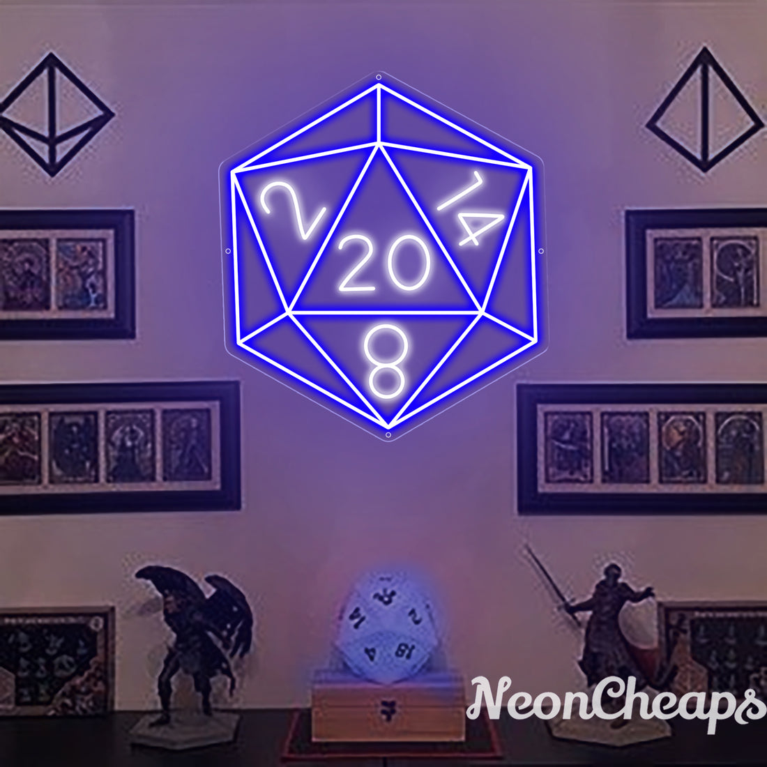 DND Dice Neon Sign | LED Neon Sign | Dungeons & Dragons