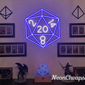 DND Dice Neon Sign | LED Neon Sign | Dungeons & Dragons