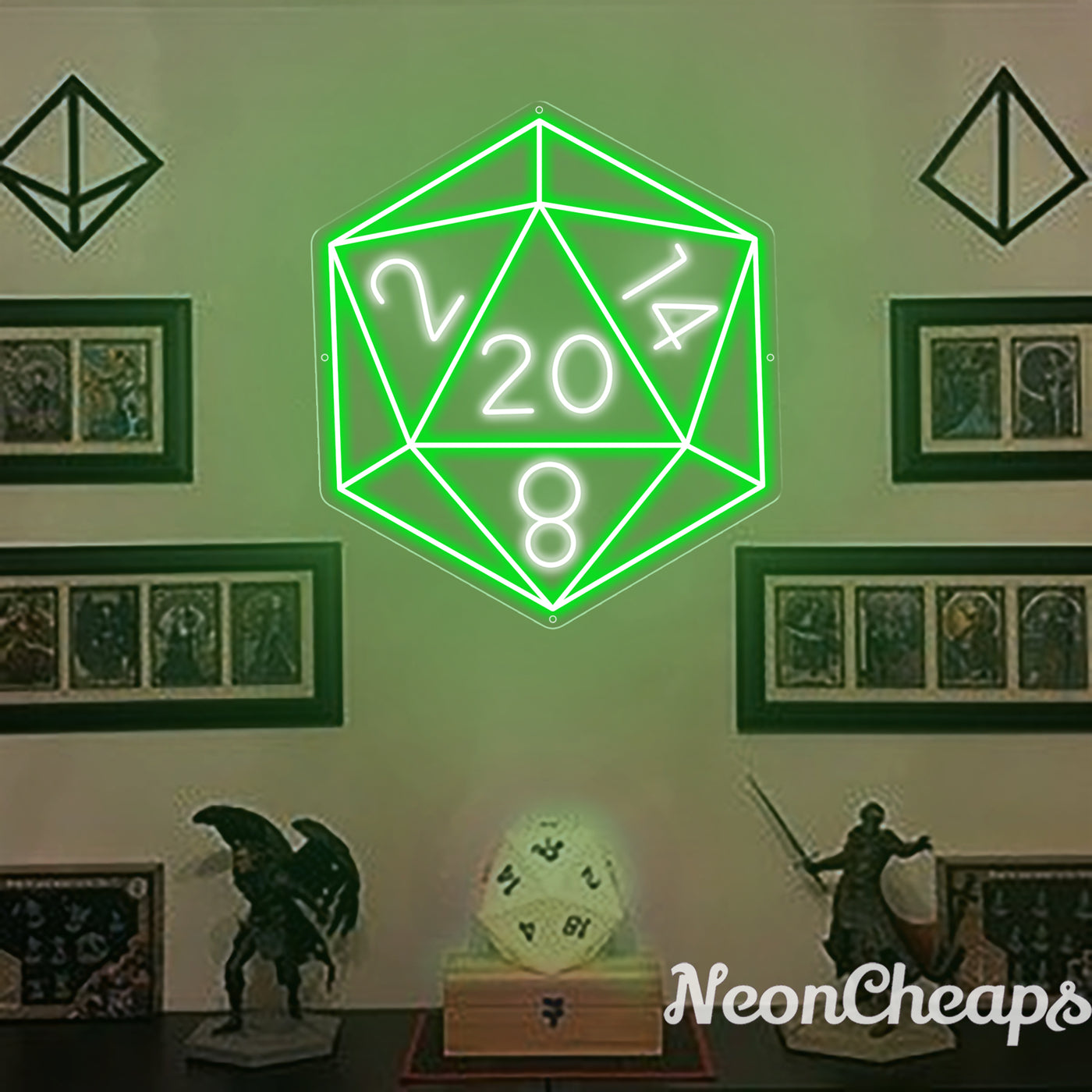 DND Dice Neon Sign | LED Neon Sign | Dungeons & Dragons