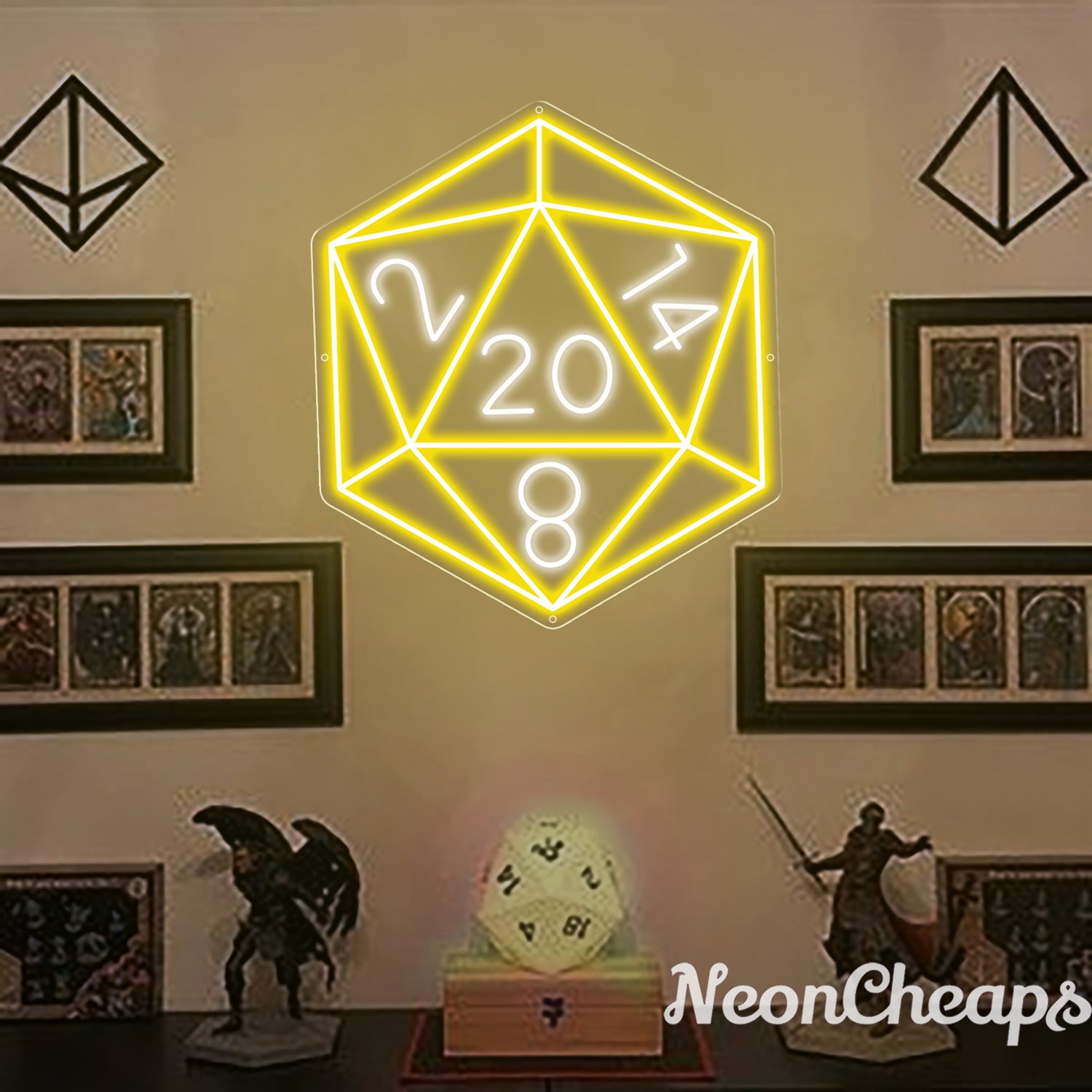 DND Dice Neon Sign | LED Neon Sign | Dungeons & Dragons