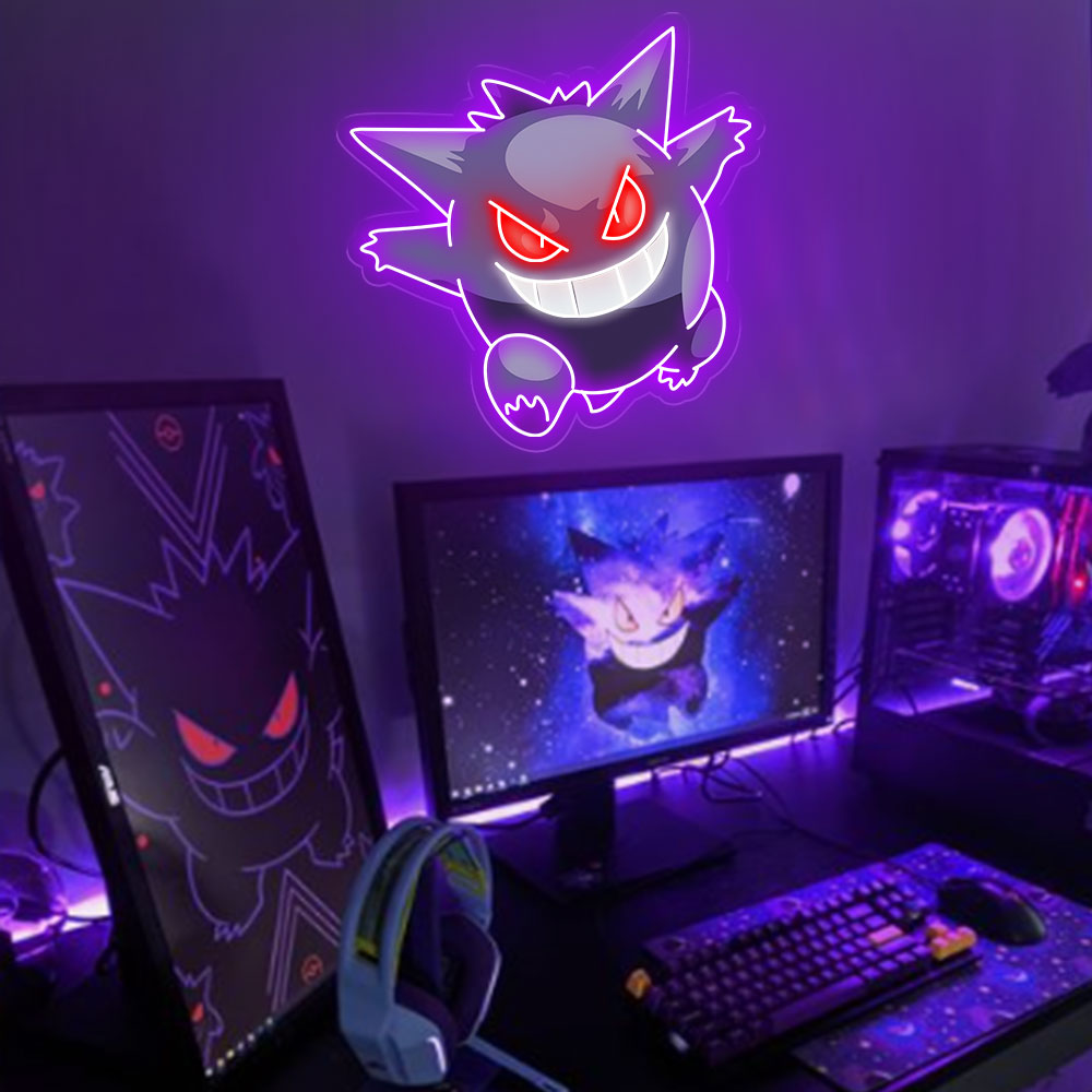 Pokemon neon sign | Gengar Led Neon Lights | LED Neon Sign